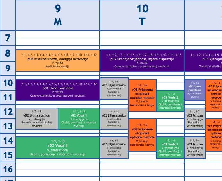 Raspored nastave u zimskom semestru akademskoj godini2025./2026 ...